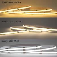 China DC12V 24V COB LED Strip Light 8mm High Density Flexible Tape Light Dimmable Linear Ribbon for sale