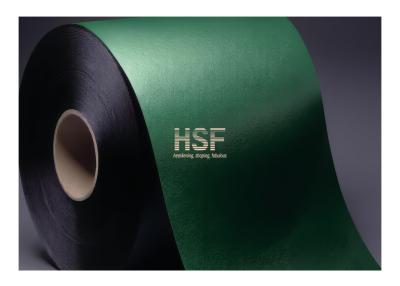 China 90μm Base Film 25μm Emboss Depth Green-Black Dual-Color CPP Film for High-End Stationery and Packaging for sale