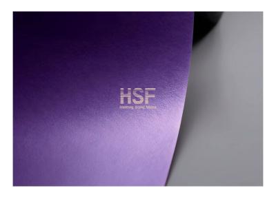 China 80μm Base Thickness 25μm Emboss Depth Purple-Black Dual-Color Cast Polypropylene Film for Industrial Marking for sale