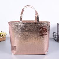 China Portable Lamination Non-Woven Packaging Bag for Grocery and Rose Gold Eco PP Material for sale