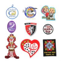 China Custom Woven Chenille 3D Logo Embroidered Iron On Patches for Clothing Customization for sale