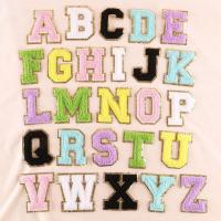 China 8 cm Chenille Letter Patches Alphabet Set For Clothing Custom Iron On Embroidery Towel for sale