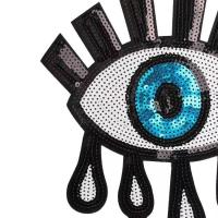 China Twill Fabric Adhesive Applique Embroidery Patches for Clothing Large Size Evil Eyes for sale