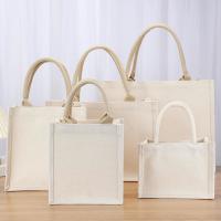 China Bag Square Shape Laminated Waterproof Canvas Cotton Shopping Tote Beach Bag for Promotion for sale