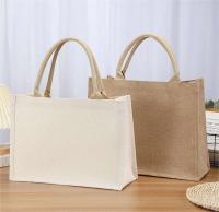 China Bag Square Shape Laminated Waterproof Canvas Cotton Shopping Tote Beach Bag for Promotion for sale