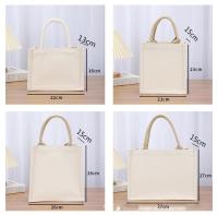 China Bag Square Shape Laminated Waterproof Canvas Cotton Shopping Tote Beach Bag for Promotion for sale