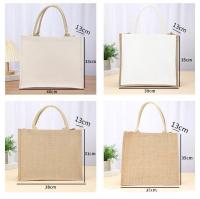 China Bag Square Shape Laminated Waterproof Canvas Cotton Shopping Tote Beach Bag for Promotion for sale