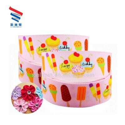 China Girls Printed Cartoon Character Grosgrain Ribbon for Hair Tie Pattern Solid Color for sale
