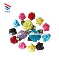 China Single Face Style Colorful Satin Ribbon Roses Flower Bow Sustainable Wedding Decoration for sale