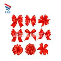 China Single Face Style Colorful Satin Ribbon Roses Flower Bow Sustainable Wedding Decoration for sale