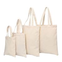China Plain White Blank Cotton Canvas Tote Bag With Custom Print Logo For Business Shopping for sale