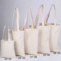 China Plain White Blank Cotton Canvas Tote Bag With Custom Print Logo For Business Shopping for sale