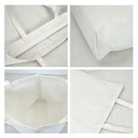 China Plain White Blank Cotton Canvas Tote Bag With Custom Print Logo For Business Shopping for sale