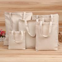 China Plain White Blank Cotton Canvas Tote Bag With Custom Print Logo For Business Shopping for sale