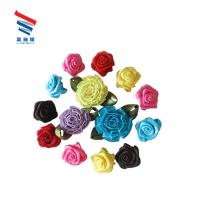 China Colourful Pre-Made Stain Rose Flower Ribbon Small and Delicate Style as Your Needs for sale