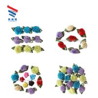 China Colourful Pre-Made Stain Rose Flower Ribbon Small and Delicate Style as Your Needs for sale