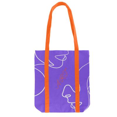 China Custom Logo 12 oz Cotton Canvas Tote Shopping Bag Durable and Pantone Colors for Gifts for sale