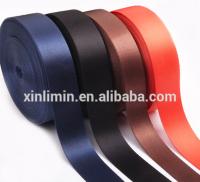 China Solid Color Personalized Silk Screen Printed Logo Gift Packing Double Face Satin Ribbon for sale