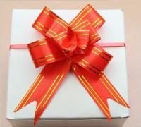 China Colorful Ribbon Pull Car Bows with Iridescent Finish and Single Side Printing for sale