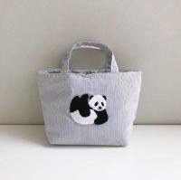 China Custom Logo Love Animal 3D Towel Embroidered Cotton Tote Bag for Shopping Convenience for sale
