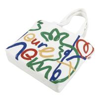 China Large Capacity Customized Color Canvas Shopping Bag with Smiley Face Design and Logo for sale