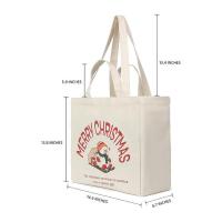 China Heavy-duty Shopping Tote Custom Christmas Canvas Reusable Grocery Bag with Long Handle for sale