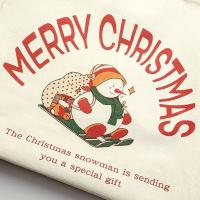 China Heavy-duty Shopping Tote Custom Christmas Canvas Reusable Grocery Bag with Long Handle for sale