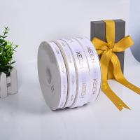 China 1 Inch Satin Ribbons Customized Colorful Logo Printing with Gold Foil Embellishment for sale