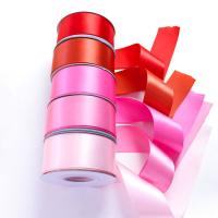 China 100% Polyester Single Face Satin Ribbon in 196 Custom Colors 38mm 50mm 100 Yards/Roll for sale