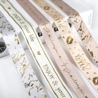 China Printed Satin Ribbon Elastic Bow with Stretch Loop for Gift Box Packing for sale