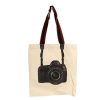 China Customizable Screen Printing Camera Shopping Tote Bag for Durable and Personalized for sale