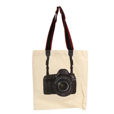 China Customizable Screen Printing Camera Shopping Tote Bag for Durable and Personalized for sale