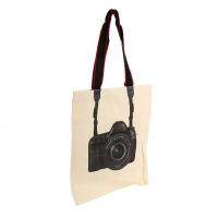 China Customizable Screen Printing Camera Shopping Tote Bag for Durable and Personalized for sale