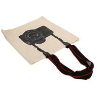 China Customizable Screen Printing Camera Shopping Tote Bag for Durable and Personalized for sale