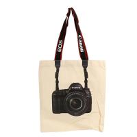 China Customizable Screen Printing Camera Shopping Tote Bag for Durable and Personalized for sale