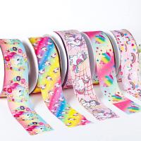 China Silk Edge Unicorn Grosgrain Ribbon with Satin Fabric in 100% Polyester for sale