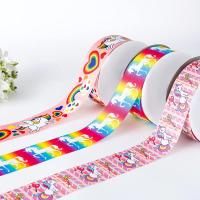 China Silk Edge Unicorn Grosgrain Ribbon with Satin Fabric in 100% Polyester for sale