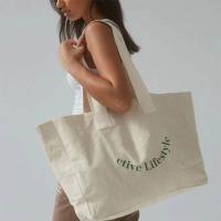 China Customized Logo Eco Friendly Heavy-duty Oversize Large Grocery Cotton Canvas Tote Bag for sale