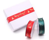 China Merry Christmas Alphabet Woven Edge Ribbon for Custom Festival Roll Decoration for sale