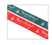 China Merry Christmas Alphabet Woven Edge Ribbon for Custom Festival Roll Decoration for sale