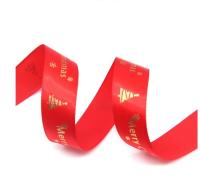China Merry Christmas Alphabet Woven Edge Ribbon for Custom Festival Roll Decoration for sale