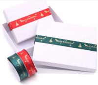 China Merry Christmas Alphabet Woven Edge Ribbon for Custom Festival Roll Decoration for sale