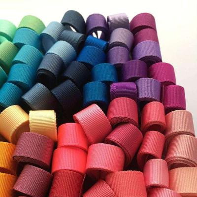 China 6mm-40mm 196 Color Choices Custom Stripe Polyester Grosgrain Ribbon in Satin Fabric for sale