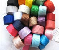 China 6mm-40mm 196 Color Choices Custom Stripe Polyester Grosgrain Ribbon in Satin Fabric for sale
