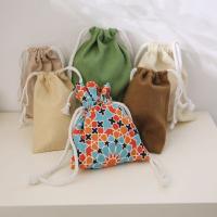 China Durable Custom Logo Printed Gift Canvas Cotton Double String Handbag Dust Drawstring Bag for sale