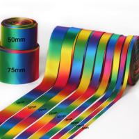 China Soft Touch RIBBONS Single Face Double Face Rainbow Satin Ribbon Grosgrain Ribbon for sale