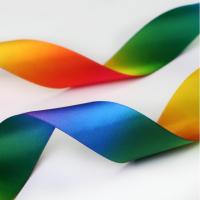China Soft Touch RIBBONS Single Face Double Face Rainbow Satin Ribbon Grosgrain Ribbon for sale