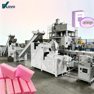 China Automatic Soap Making Machine Laundry Toilet Soap Production Line With Mixer, Milling, Plodder, Stamping For Soap Business Factory for sale