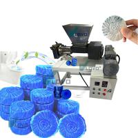 China Toilet Block Water Soluble Film Paper Blue Bubble Production Line Cleaner Making Machine for sale