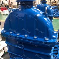 China Ductile Iron Flange End Sluice Gate Valve with Worm Gear and EPDM Rubber Seat PN16 for sale